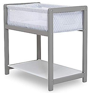 Delta Children Classic Wood Bedside Bassinet Sleeper - Portable Crib with High-End Wood Frame, Link