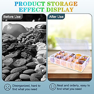 Hiitytin Snack Box Container with 15 Adjustable Compartments Multi Snack Container Divided Organizer Box for Travel School Picnics