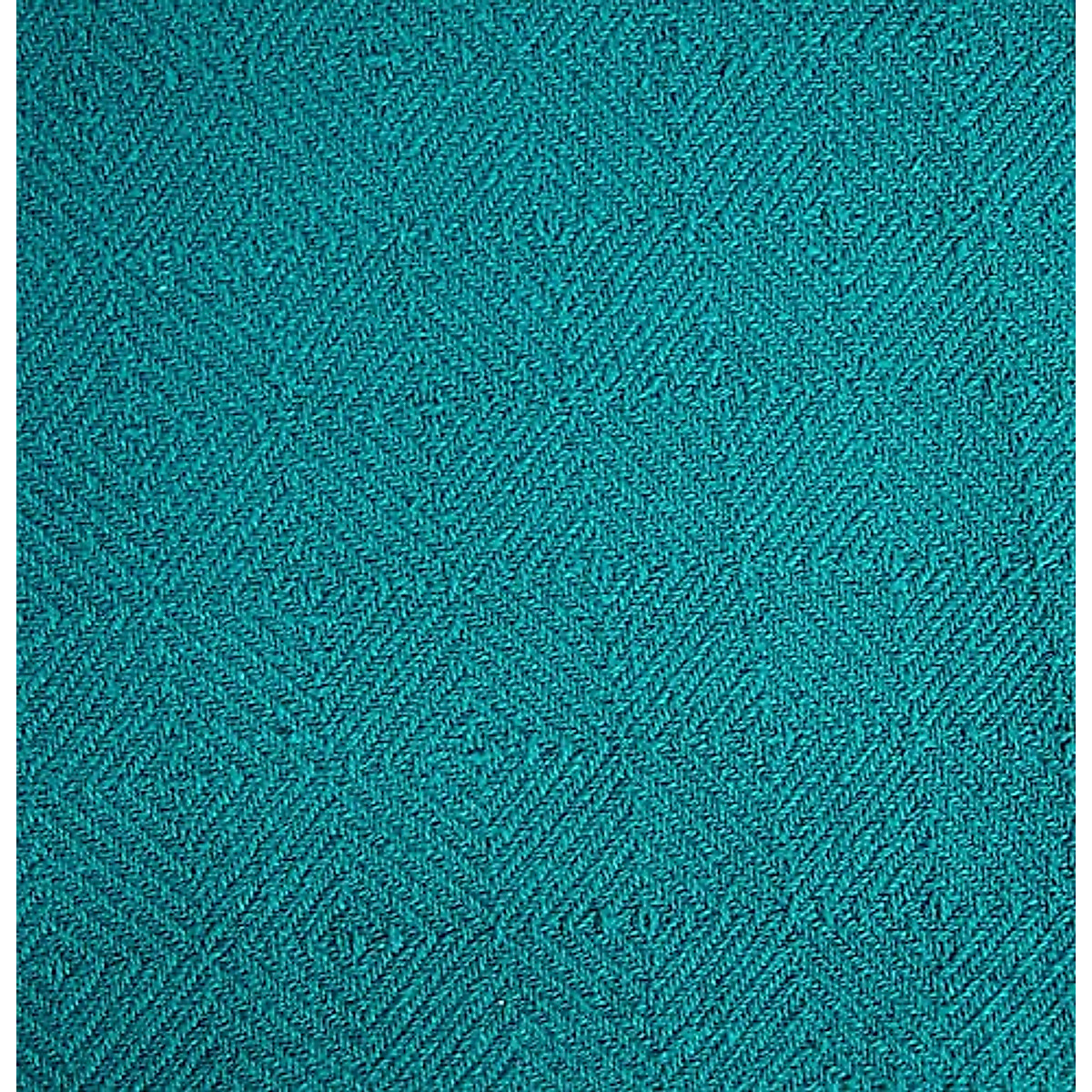 Cotton Throw Blanket Queen Size for Bed - Diamond Weave Blankets, Teal Soft Lightweight Woven Throw Blankets for Couch Bed Sofa Travel 100% Cotton Blankets & Throws - 90x90 inches