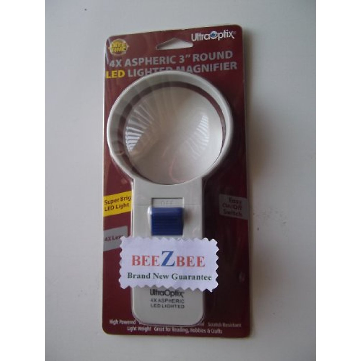 UltraOptix Powerful 4x ASPHERIC 3" Round LED Lighted Magnifier