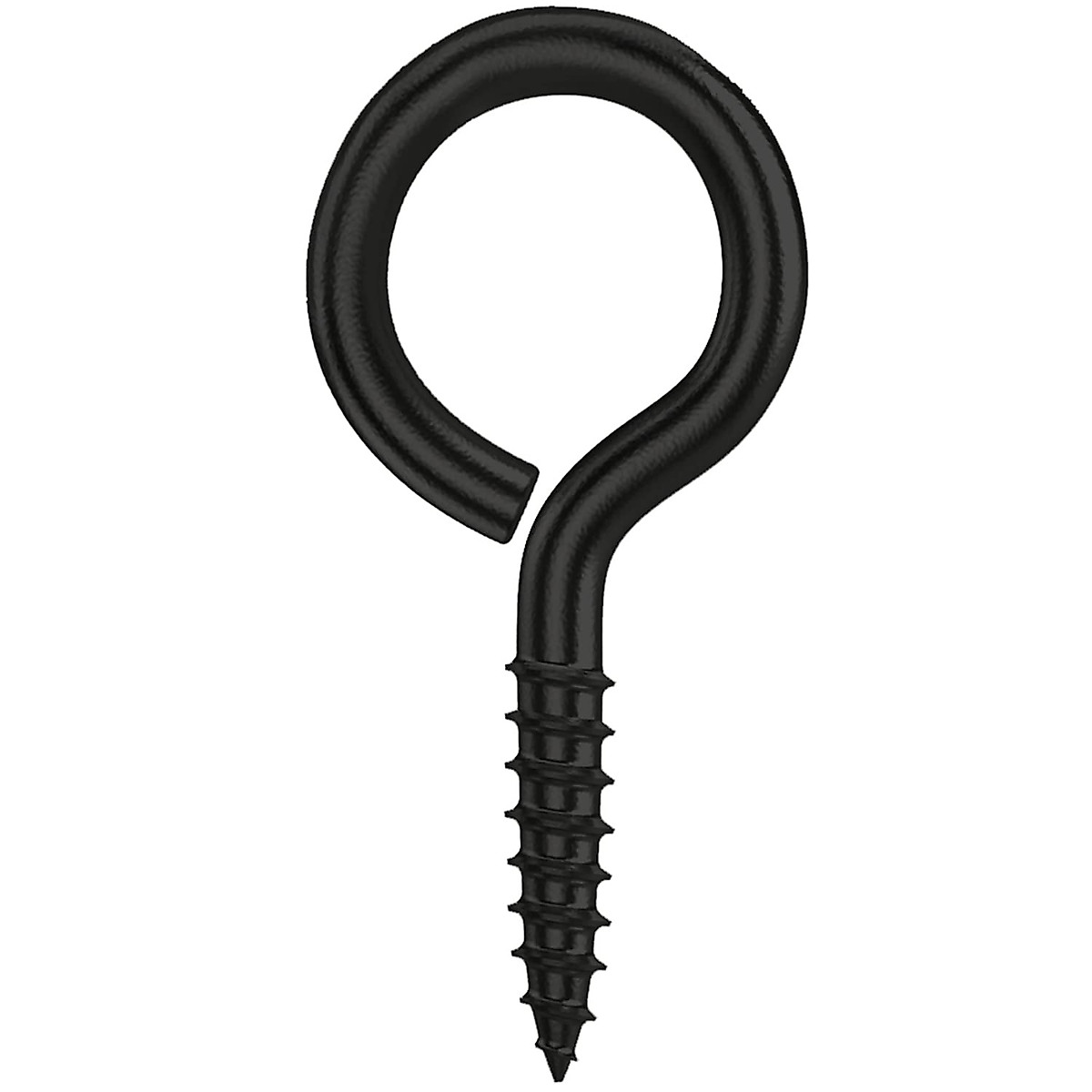 100 Pcs 1 Inch Metal Screw Eyes Hook Self Tapping Screw in Eye Hooks Ring for Indoor & Outdoor Hanging, Lifting and Securing Cables, Wires Etc Small Items, Black