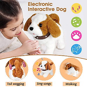 Airbition Realistic Puppy Dog Toy for Kids, Walking, Barking, Singing, Tail Wagging, Like Real Robotic Present Pet Toy for Toddler Kids Girls Boys