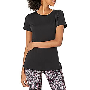 Amazon Essentials Women's Tech Stretch Short-Sleeve Crewneck T-Shirt (Available in Plus Size), Pack of 2, Black/Dark Grey Space Dye, X-Large