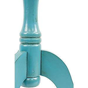 Decor Therapy Simplify Round Pedestal Accent Side Table, 24" x 15" x 15", Turquoise