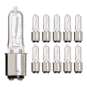 KOR (Pack of 10) Q75CL/DC - 120-Volt - Halogen JD Type T4 - BA15D - DC Bayonet Base - 75-Watt - Clear Light Bulbs