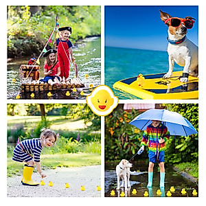 100 PCS Mini Rubber Duck Float Ducks Ribbon Bath Ducks Bulk Breast Pancreatic Cancer Mental Health Ducks Bathtub Toys Bulk Rubber Ducks for Cancer Awareness Pool Decorations(Funny,Yellow)