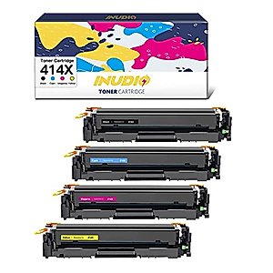 (with Chip) 414X 414A Toner Cartridge 4 Pack Compatible Replacement for HP 414A W2020A 414X W2020X Work with Color Pro MFP M479fdw M454dw M479fdn M454dn M454 M479 Printer (Black Cyan Magenta Yellow)
