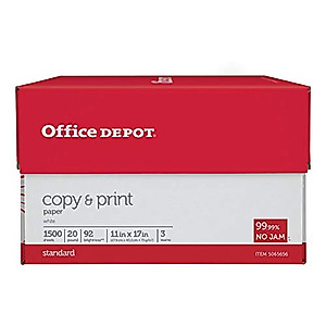 Office Depot® - Copy Paper - Ledger Paper Size, 104 - US /92 - Euro Brightness, 20 lb, White - Paper - 18" x 11.4" x 6.4