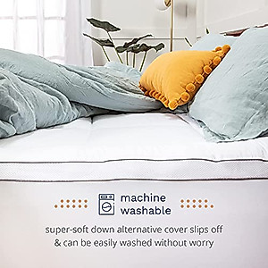 ViscoSoft 4 Inch Pillow Top Memory Foam Mattress Topper Twin XL - Dorm Room Essentials Extra Long - Made in USA - Serene Dual Layer Pad