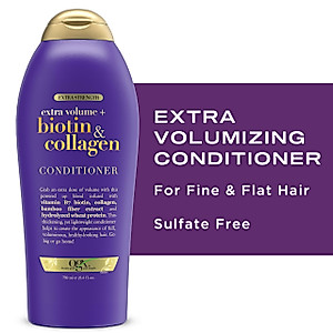 OGX Biotin & Collagen Extra Strength Volumizing Conditioner for Thicker, Fuller Hair, 25.4 fl oz