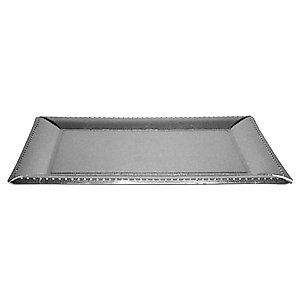 Premium Silver Decorative Serving Paper Trays - 16.25" x 12", 2 Count - Elegant Heavyweight Paper Platters for Parties & Events