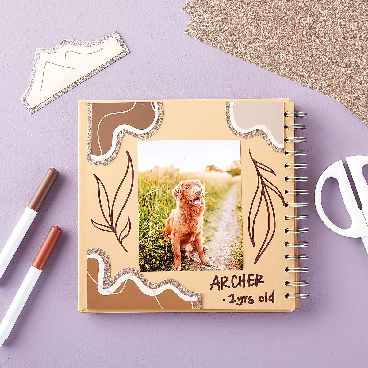 Bright Creations 24 Sheets Rose Gold Glitter Cardstock Paper 8.5 x 11 for Scrapbooking, DIY Projects, Arts and Crafts (280gsm)