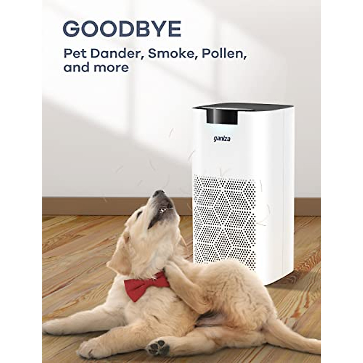 Ganiza Air Purifiers for Home Large Room Pets Dander Pollen dust allerg*ns Smoke, 23dB Less Noise, Ozone Free, H13 HEPA Filter