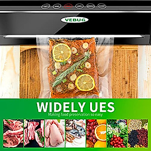 VEBUG Vacuum Sealer Bags, 3 Pack 11’’x16’Vacuum Sealer Bags Rolls, Seal a Meal, Commercial Grade, BPA-Free, Food Vac Bags for Storage, Meal Prep or Sous Vide