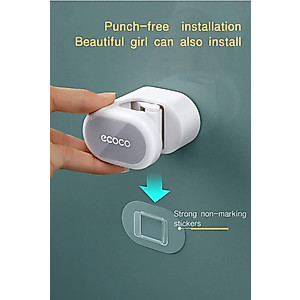 Queego Mop Broom Holder,Wall Mounted Household Adhesive Storage Hanger Hook Racks Kitchen Bathroom Organizer (3pcs)