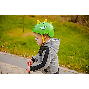 RoyalBaby Kids Bike Helmet Toddler to Youth Sizes for Boys Girls Dinosaur Helmet Green Dino Helmets for Multi-Sport