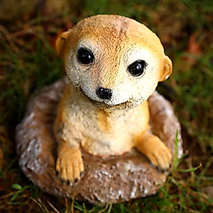 BLLTLLW Meerkat Statue Garden Decor Lawn Animal Art Sculpture Ourdoor Decoration Funny Yard Ornaments Resin Figurine for Garden or Home 5.3inch