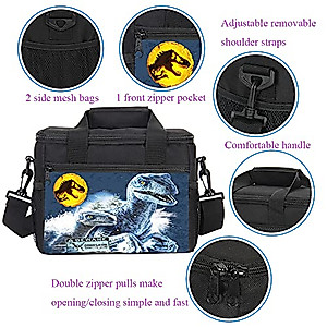 SYLRVIA 3Pcs Boys Dinosaur Backpack Set with Lunch Bag Pencil Case, School Book Bag for Elementary Kids (Pattern5)