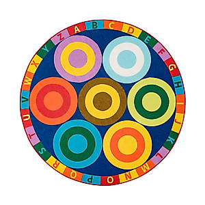 Booooom Jackson Round Classroom Rug Round Kid Classroom Seating Carpet School Rug for Classroom Elementary Circle Time Rug,6'5 x6'5 (7seats)