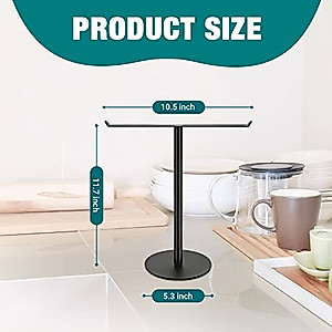 Hand Towel Holder for Bathroom, Towel Rack, Hand Towel Stand for Bathroom, T-Shape Towel Racks for Bathroom, Black Kitchen Towel Rack by Batoto