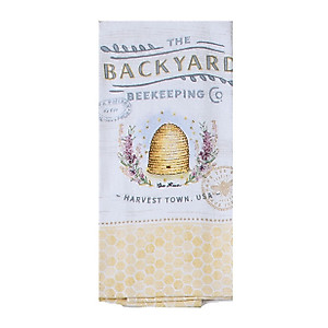 Kay Dee Designs 4 Piece Farmhouse Backyard Bee Keeping Kitchen Bundle, 2 Towels and 2 Grabber Mitts