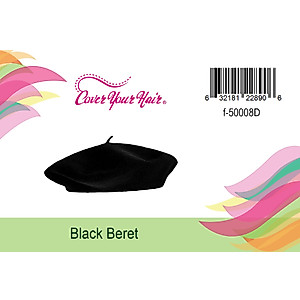 CoverYourHair Black Beret – French Beret Hat – Artist Hats – Fashion Parisian Style Wool Berets