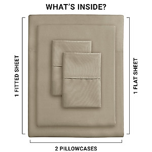 IR Imperial Rooms Beige Full Size Bed Sheets - 4 Pcs Luxury Sheets & Pillowcases for Spa, Hotels, Guest Bedroom & Airbnbs - Brushed Microfiber Full Size Sheets