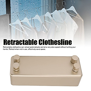 JUOPZKENN 13.8ft Retractable Clothesline,Wall Mounted Heavy Duty Thickened Stainless Steel Double Laundry Line,Clothes Drying Line for Balcony Hotel(Gold)