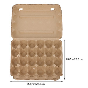 Angoily 6 Pack Empty Egg Cartons 24 Cell Pulp Fiber Egg Tray Holder Egg Storage Containers Strong Sturdy Egg Crate Cardboard Material for Family, Farm, Market, Camping, Picnic, Travel