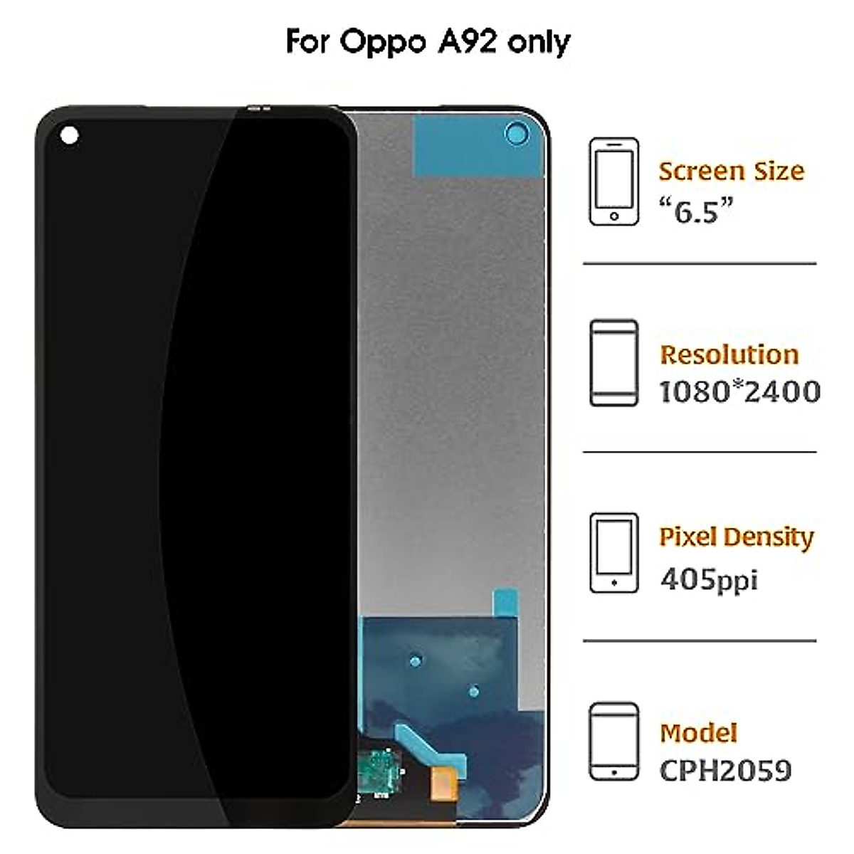 A-MIND for Oppo A92/A52 LCD Display (Original) Touch Digitizer CPH2059 CPH2061 CPH2069 PADM00 PDAM10 Screen Replacement Full Assembly Repair Kits with Tools