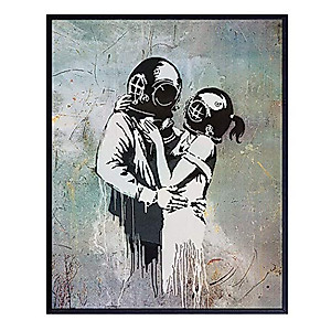Banksy Diver Lovers Graffiti Picture - 8x10 Photo - Chic Decor for Beach House, Lake Home, Dorm - Cool Street Art Gift - Unframed Poster Print