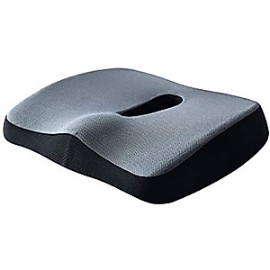 SMSOM Seat Cushion for Office Chair, Memory Foam Coccyx Cushion, Sciatica & Back Pain Relief, Ergonomic Cushion for Desk Chair, Gray