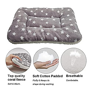 RIOUSSI Bunny Bed, Guinea Pig Warm Bed for Small Animals Rabbits Chinchillas Hedgehogs Baby Cats Ferrets.12 X10, 2Pack,LightGray