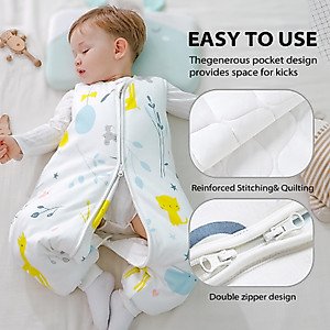 Mosebears Baby Sleep Sack with Feet，Baby Winter Sleep Sack for Toddler Thicken 2.5 TOG (18-36 Months, Baby height 34-38 inches)
