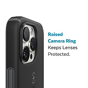 Speck iPhone 14 Pro Max Case - Drop Protection, Scratch Resistant, Built for MagSafe iPhone Case with Soft Touch Coating - 6.7" iPhone 14 Pro Max Case, Dual Layer Case -Black/Slate Grey CandyShell Pro