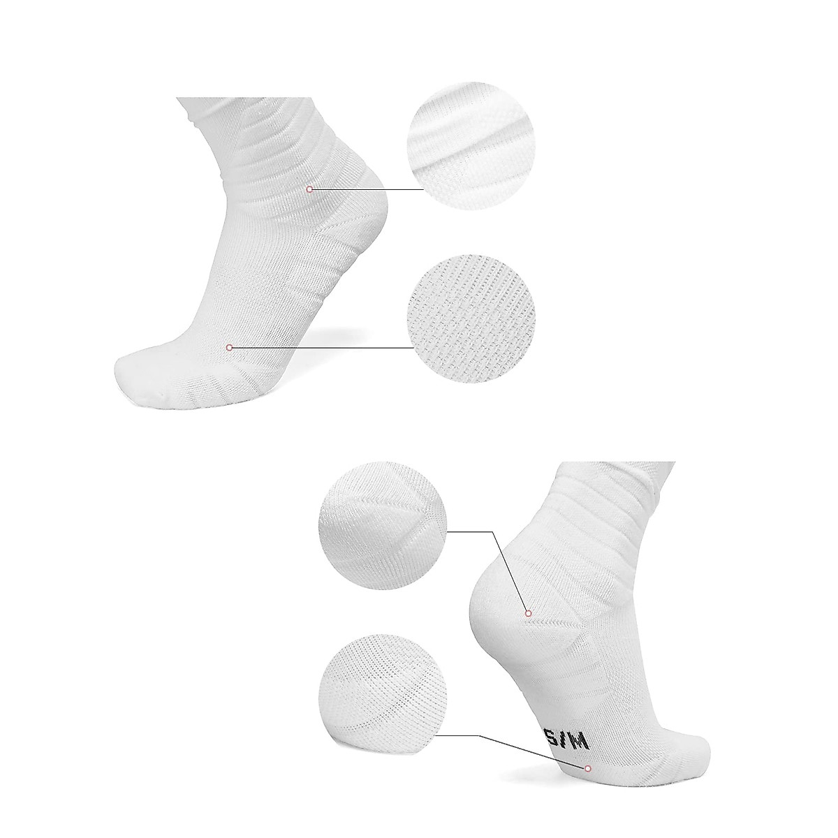 QEES Football Socks,White Soccer Socks,Scrunch Socks Football,Long Football Gear Athletic Socks For Adults Men Women.Football Accessories .Large