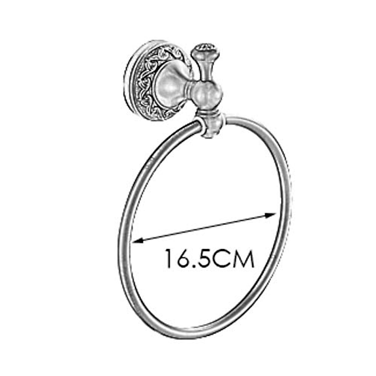 Towel Ring,Coat Hook,Towel Hooks,Black Round Twist Towel Hanging Ring Towel Rack Ring Hand Towel Rack Brass 1 Free Punch (Size : 1 Punch)