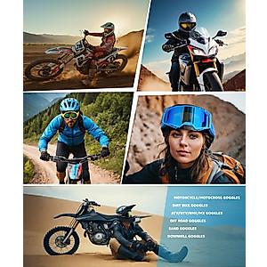 CRG Sports Motorcycle Goggle ATV Dirt Bike Off Road Racing Motocross Goggles for Men, Women, Adults