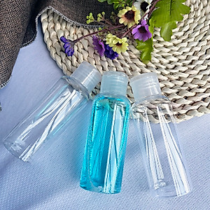 DNSEN 5 Pack 3.4oz Empty Plastic Travel Bottles for Toiletries TSA Approved Leak Proof Squeezable Travel Size Containers Travel Essentials Accessories, clear