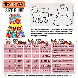 Dog Dresses for Small Dogs - Colorful Flower Print Small Dog Dress Puppy Dress Dog Apparel Summer Dog Cloth for Small Dog Girls (M(7.5-10.5lbs))