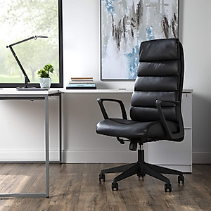 HON Basyx Bolster Commercial-Grade Executive Chair, Office, Black Bonded Leather