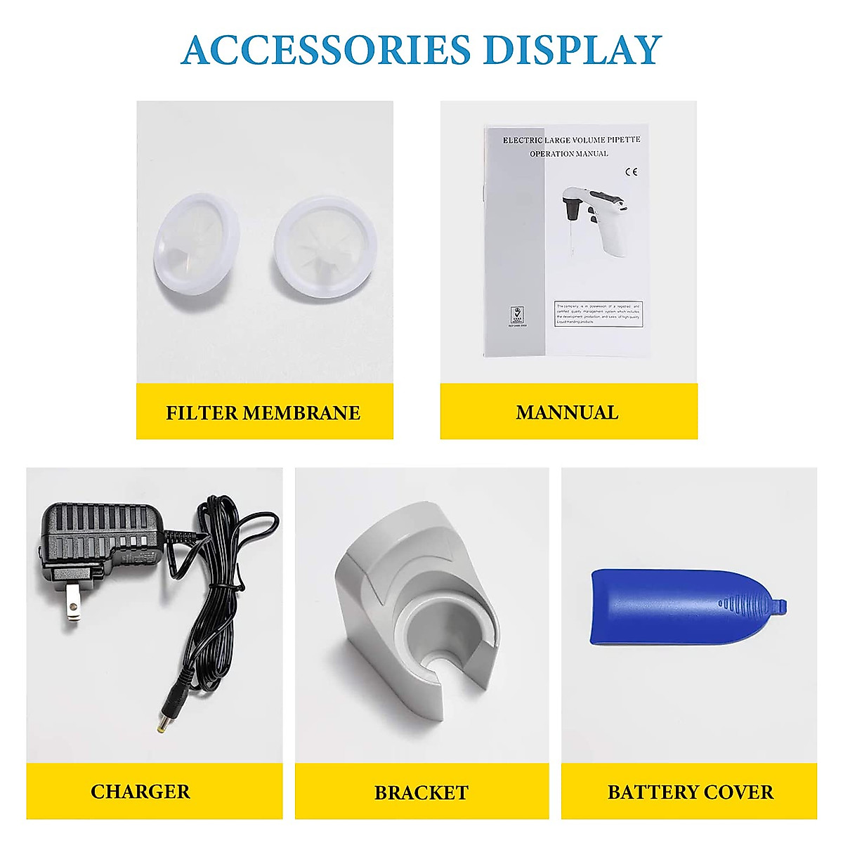 CGOLDENWALL Electric Pipettor Large Volume Automatic Motorized Pipette Filler Portable Pipette Controller for Biology Chemical Lab Speed Adjustable High Accuracy 0.1-200ML