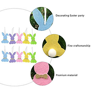 VALICLUD 10pcs Easter Rabbit Ornament Hanging Bunny Ornaments Felt Bunny Rabbit Easter Tree Decorations for Home Garden Layout Easter Party Supplies