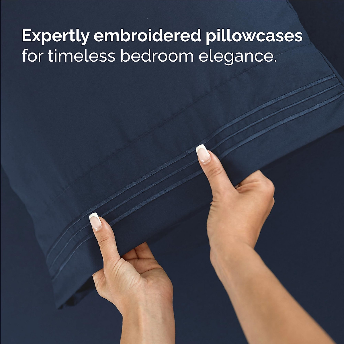 Twin Size 3 Piece Sheet Set - Comfy Breathable & Cooling Bed Sheets Set - Hotel Luxury Bedding for Women, Men, Kids & Teens - Deep Pockets, Easy-Fit, Super Soft & Wrinkle Free - Oeko-Tex - Navy Blue