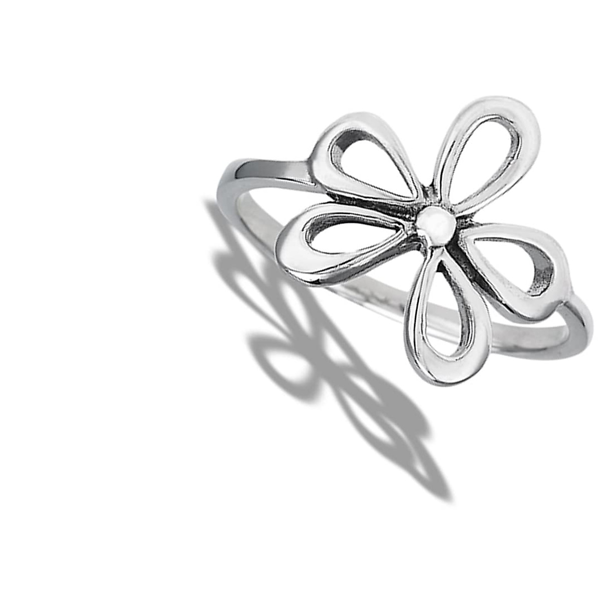 Wildflower Flower Silhouette Cute Ring New .925 Sterling Silver Band Size 10