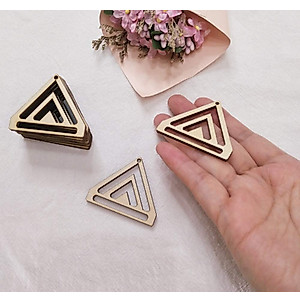 30PCS Chevron Triangle Earring Wood Findings,DIY Wood Blank Chevron Earring Hoops for Macrame (1.5")