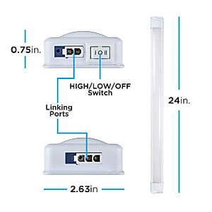 Enbrighten Premium Linkable Under Cabinet Fixture, 24in, LED, Linkable, 803 Lumens, 3000K Bright White, 38848-T1