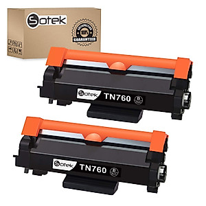 Sotek Toner Cartridge TN760 TN-760 TN730 TN-730,Work with DCP L2550DW, HL L2350DW, HL L2370DW, HL L2390DW, HL L2395DW, HL L2370DWXL, MFC L2710DW, MFC L2750DW, MFC L2750DW(2 Black)