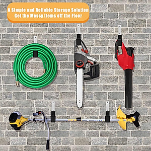 Juformin Heavy Duty Utility Hooks for Garage Storage Utility Hooks Wall Mount,Garage Hooks Heavy Duty,Garage Wall Hooks,Hose Holder,Bike Hooks,Ladder Hooks,Leaf Blower Hanger (6 Medium)