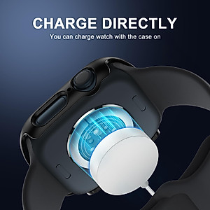 12 Pack Case with Tempered Glass Screen Protector for Apple Watch 44mm SE 2 Series 6 5 4 SE, Cuteey Full Protective Matte PC Cover for Iwatch 44mm Accessories